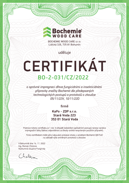 Certifikáty :: Pila KaPo-ZDP s.r.o.